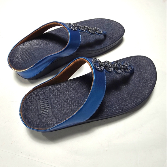 Fitflop | Shoes | Fitflop Blue Slipon Sandals Size 8m | Poshmark